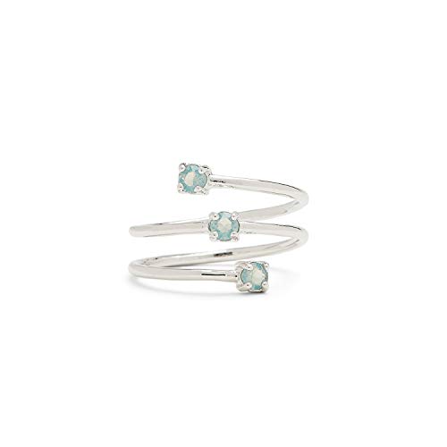 Pura Vida Silver-Plated Triple Opal Stone Wrap Toe Ring - Adjustable Ends, Brass Base - One Size