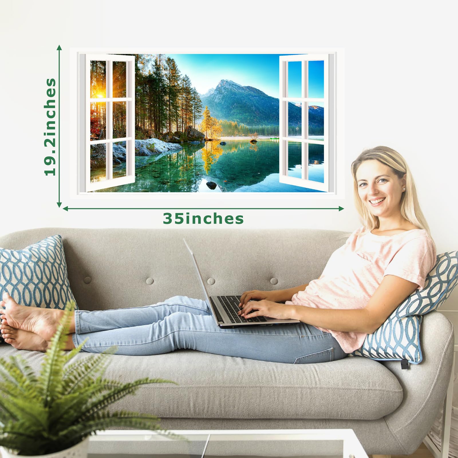 Green Tree Wall Decals Pine Tree Wall Stickers Forest Tree Wall Decals Large Tree Wall Stickers Ever Green Tree Wall Sticker Nature Tree Wall Stickers for Bedroom Living Room Decor