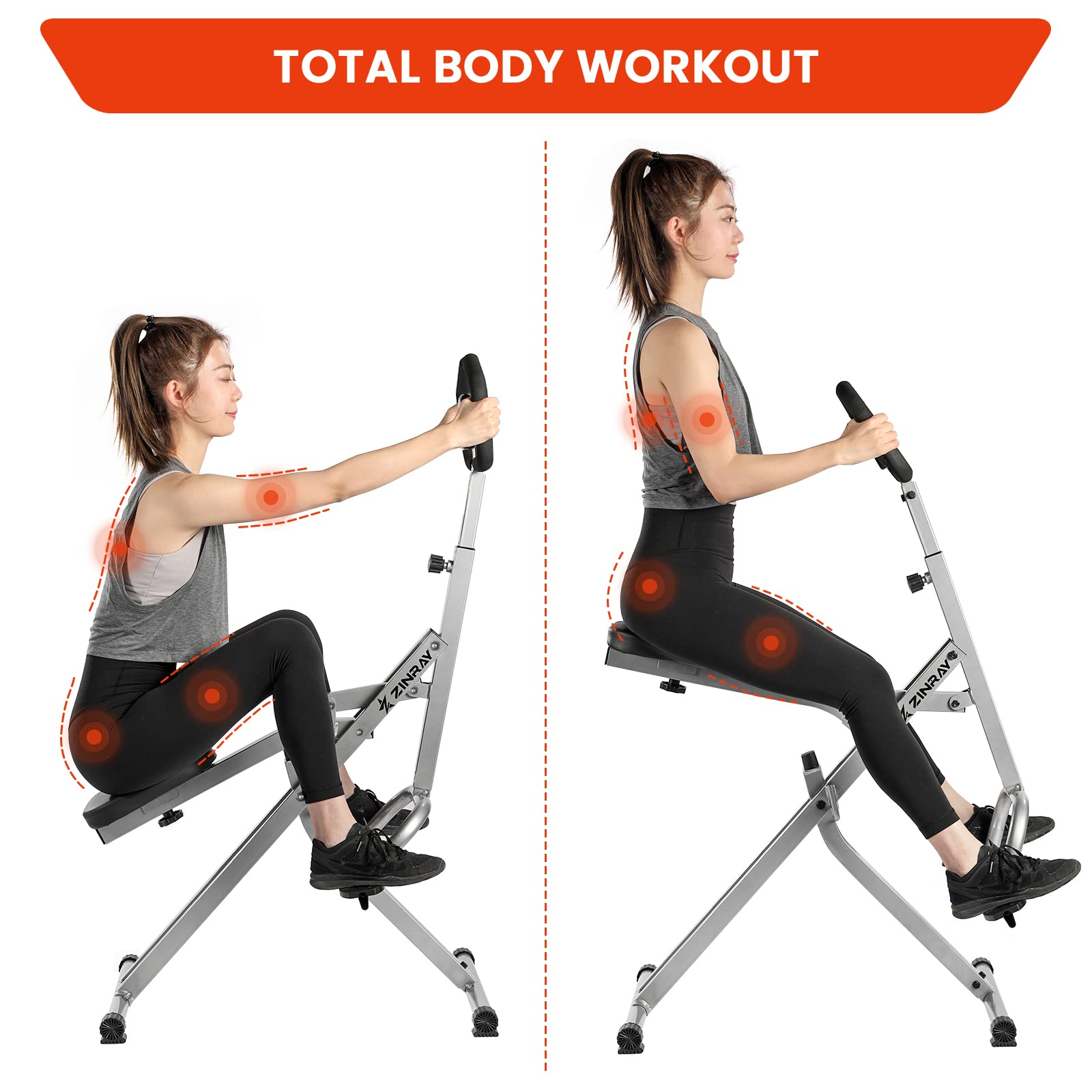 Foldable Squat Machine Rower Ride Fitness Workout Machine