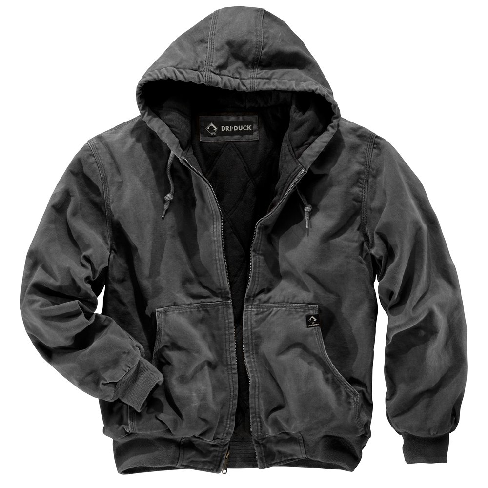 Dri-Duck Men's 5020 Cheyenne Hooded Work Jacket, Charcoal, X-Large
