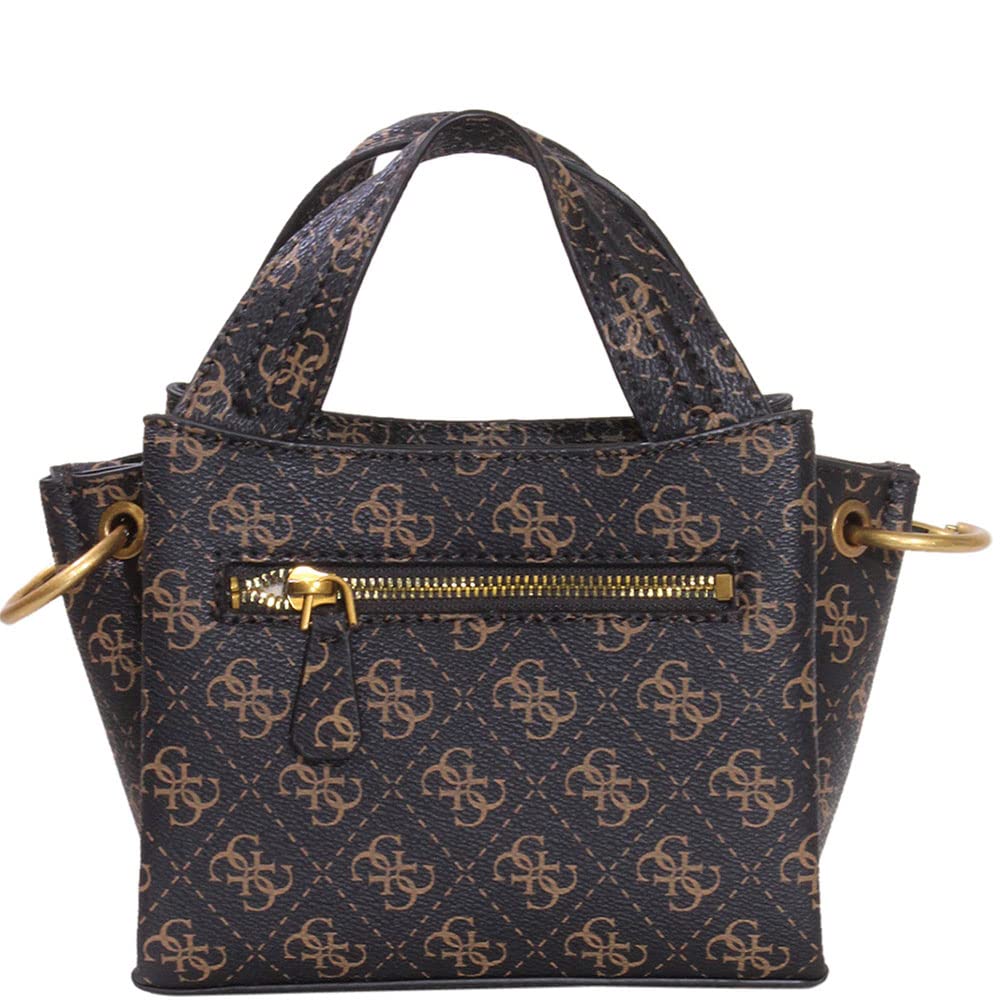 GUESS Zed Mini Girlfriend Carryall Brown Logo One Size