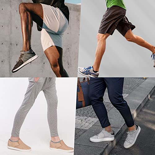 ECOEY Ultimate No Show Merino Wool Performance Athletic Running Socks for Men and Women (Light Grey 4P, 10-13)