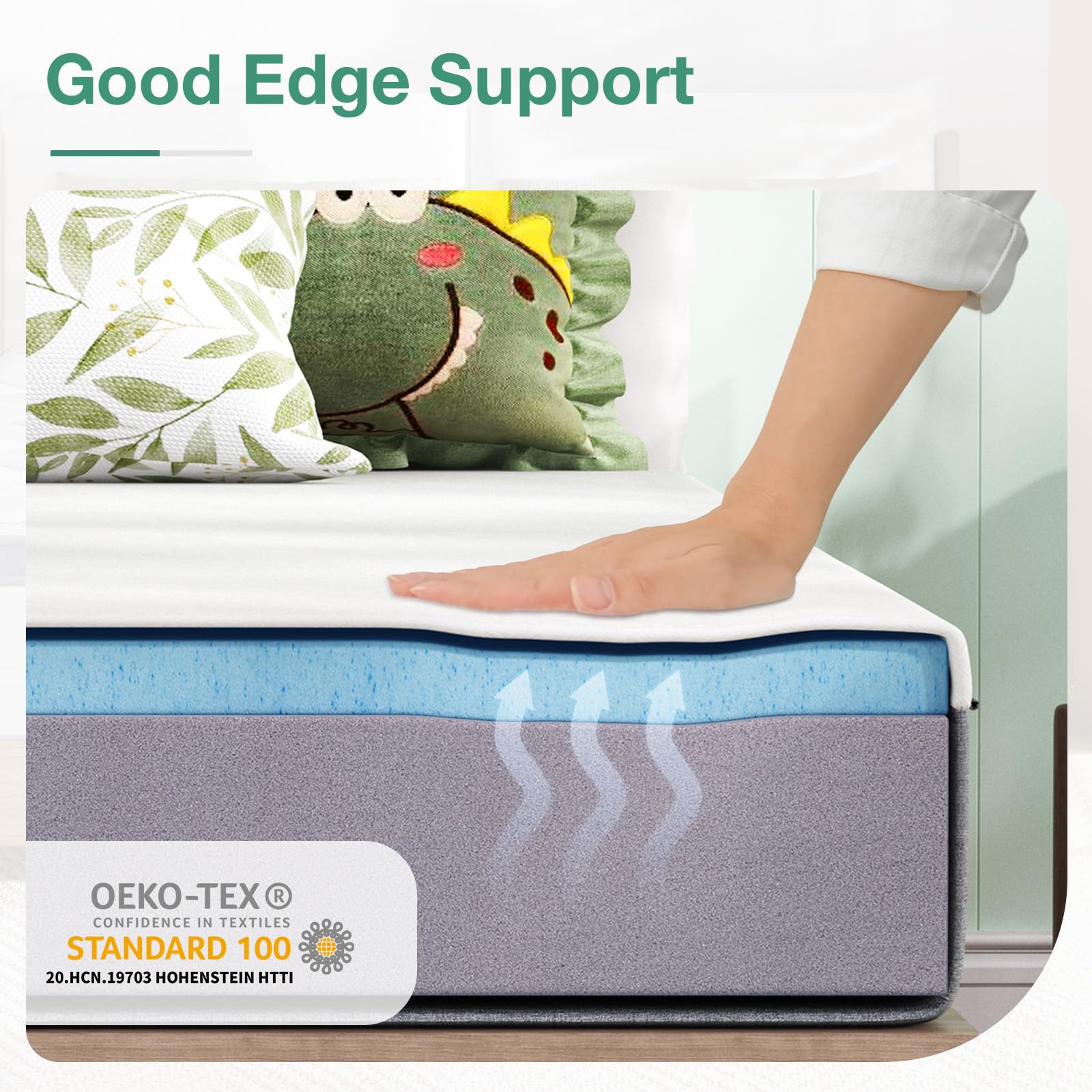 Novilla Twin XL Mattress, 6-Inch Gel Memory Foam Mattress for Cool Sleep & Pressure Relief,Medium Firm XL Twin Size Mattress in a Box, Bliss