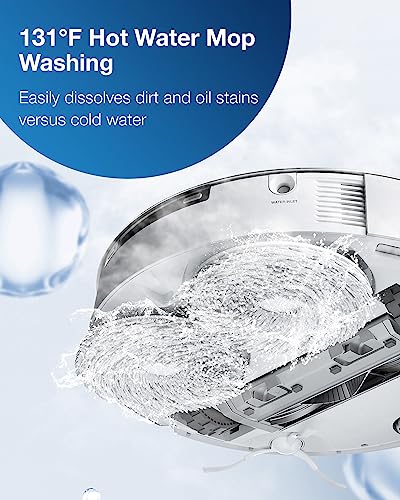 ECOVACS DEEBOT T20 Max OMNI Robot Vacuum and Mop Combo, 6000Pa, Dual Spinning Mop with Auto Mop Lift, Hot Water Mop Washing, Self-Emptying, Hot Air Drying, Obstacle Avoidance, YIKO Voice Assistant