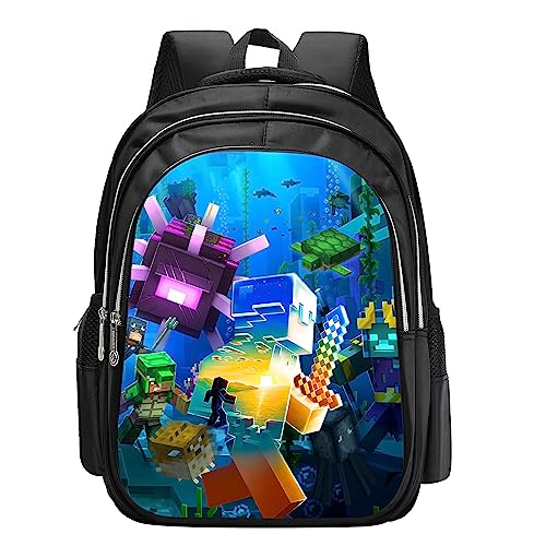 Mine Game Craft Backpack Lightweight Canvas Travel Backpack Gift Anime Cartoon 3d Print Laptop Bag For Sports Hiking Work Casual Daypack Gifts
