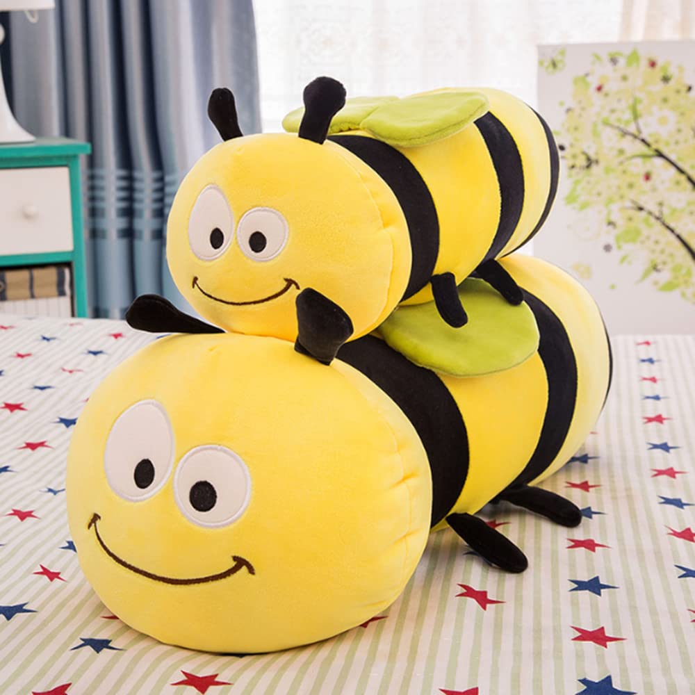 OPHRBU Cute Cat Bee Plush Pillow,Plush Bee Stuffed Animal,Soft Kawaii Plushie with Bee,for Xmas Birthday Holiday (21.6“)