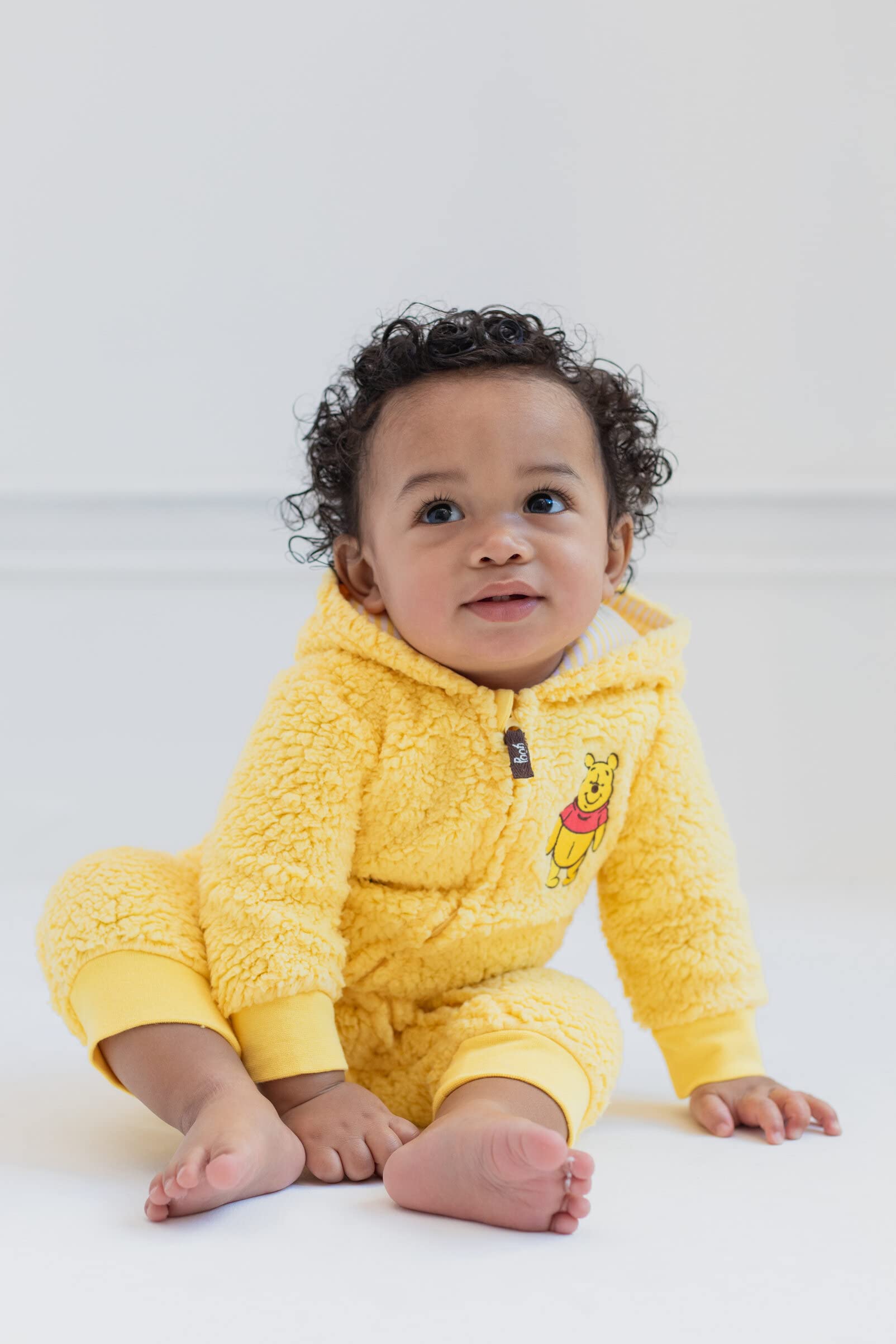 Disney Winnie the Pooh Newborn Baby Boys Zip Up Coverall Yellow Newborn