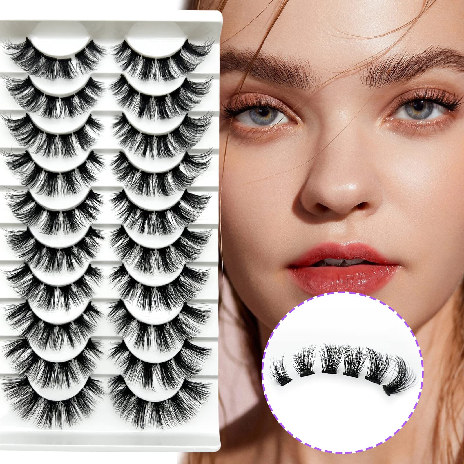Lash Extension Kit Plant Fibre Lashes Super Soft Handmade DIY Clusters False Eyelashes that Look Like Extensions Fluffy Individual Lashes 120 Clusters 10-16MM Wispy 6D Fake Eyelash Pack, by TMIELYBS