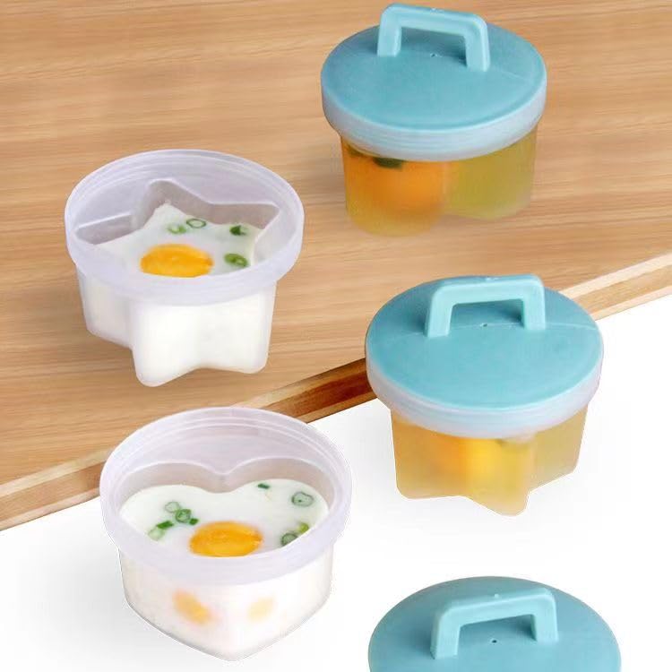 MASINIES 4 Pcs Egg Cooker, Egg Poacher Cups Non-stick Egg Boiler, Hard Boiled Egg Maker Breakfast Egg Cook Cups, Fast Poaching Egg for Breakfas (#2)