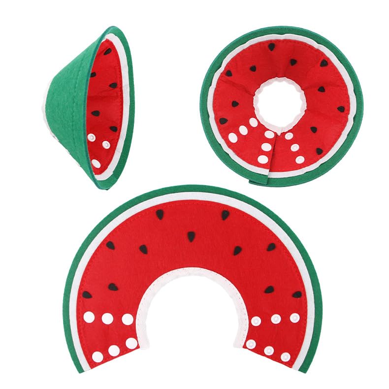 Pet Elizabeth Ring 3 PCS Fruit Series Beauty Ring Bite Ring Cat Neuter Head Cover Scratch Collar for Cats and Dogs (S)