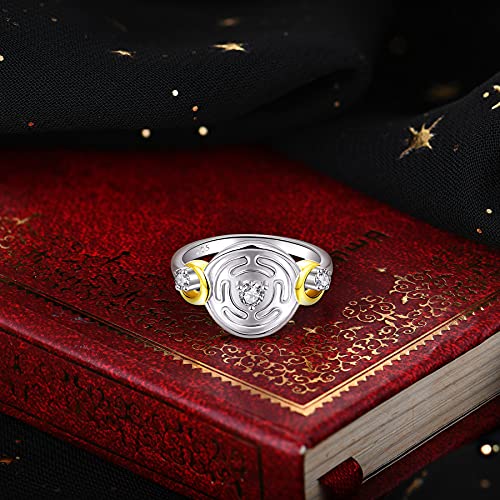 FJ Hecate Ring Sterling Silver Triple Moon Goddess Women Ring Wicca Wiccan Jewelry (Size 9)