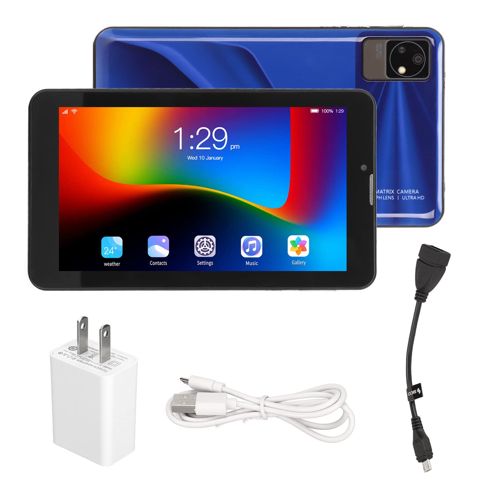 Kufoo Octa Core Tablet, Camera 8MP 6000mAh Battery 100-240V Octa Core 4GB 32GB 7 Inch Travel Tablet (US Plug)