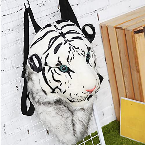 Stone mice Dominating backpack, 3D animal avatar backpack, tiger and lion avatar backpack (White Tiger, 35 * 50)