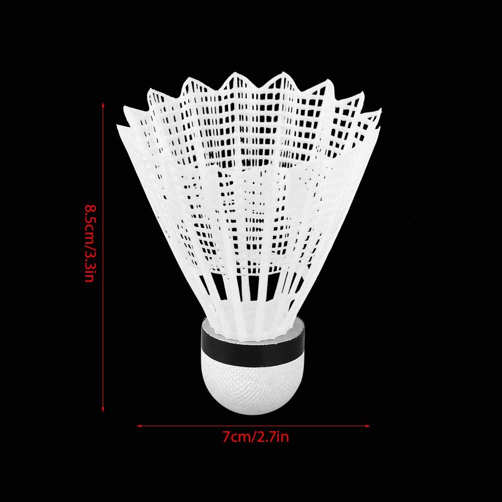 Dioche 12-Pack Nylon Shuttlecocks, White Badminton Shuttlecocks, Badminton Balls, Sports Hight Speed Training Badminton Birdies
