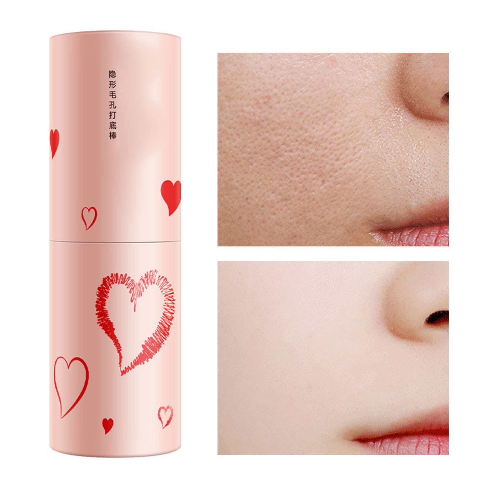 Fill Pores Foundation Stick Concealer Hydrating Shrink Pores Delicate Moisturizing Peel Makeup Isolation Makeup Fit AbY907 (Pink, One Size)