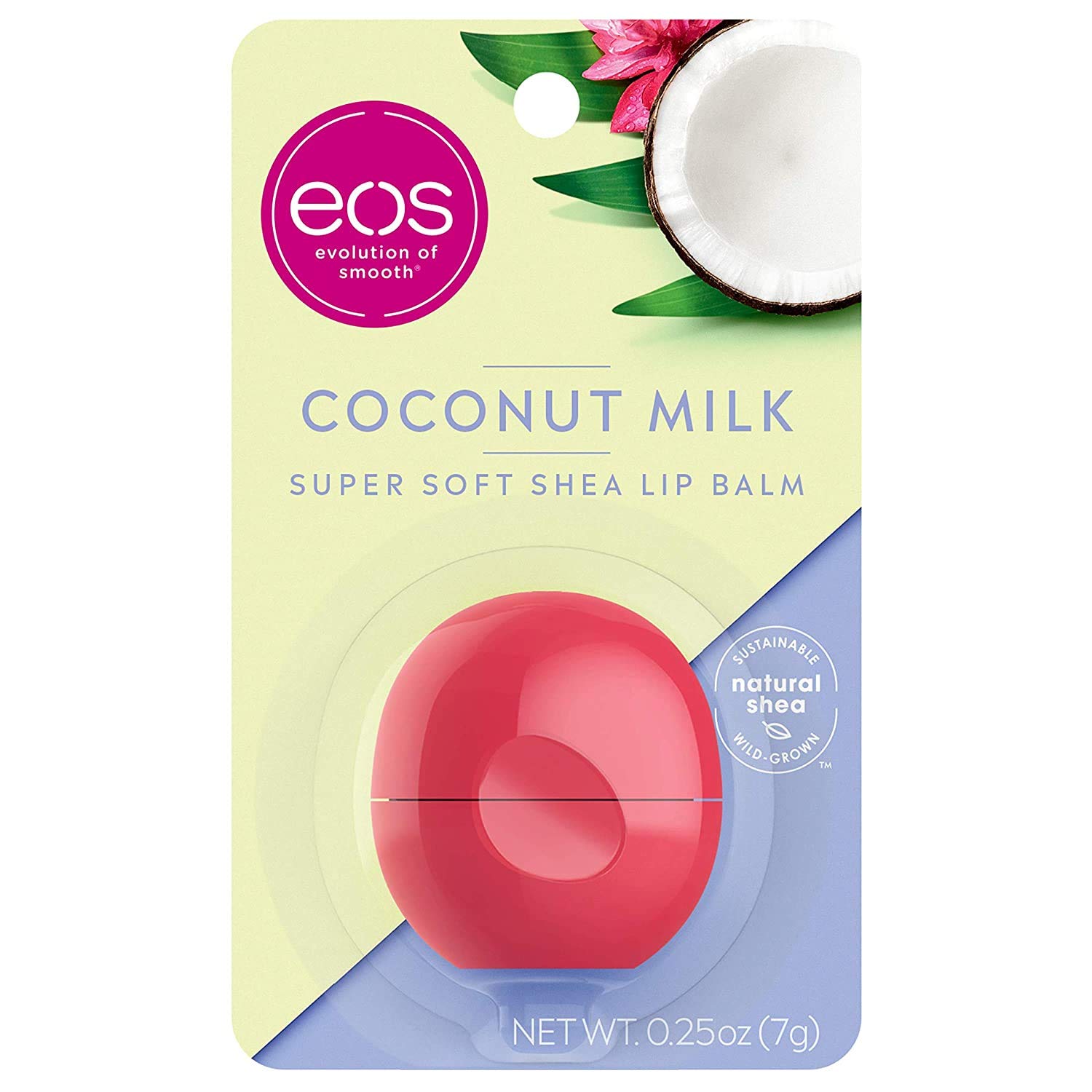 eos Visibly Soft Lip Balm Sphere, Coconut Milk, 0.25 oz - Buy Packs and SAVE (Pack of 6)