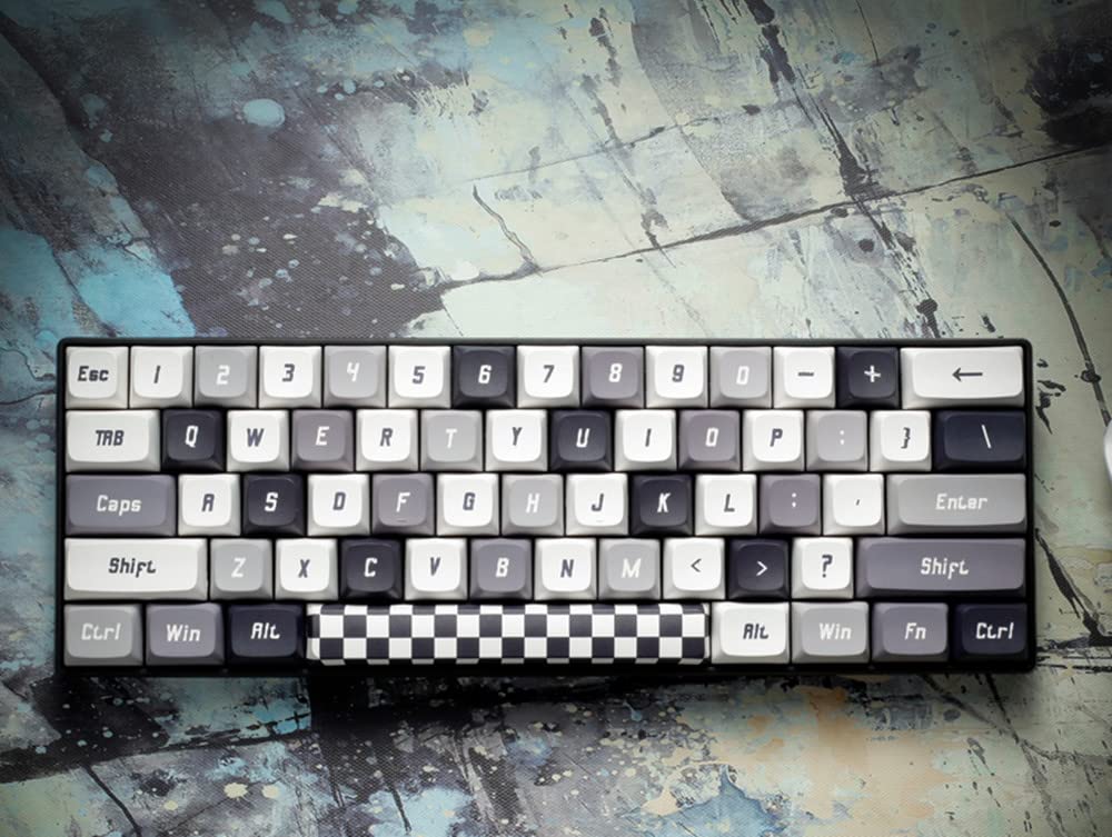 ZMX Retro Checkerboard Grid Theme keycap PBT Dye-Sublimation Custom Keycap, XDA Profile Personalized 125 Keycaps Set for MX Switch Mechanical Gaming Keyboard Accessory Keycap Set DIY(only keycap!)