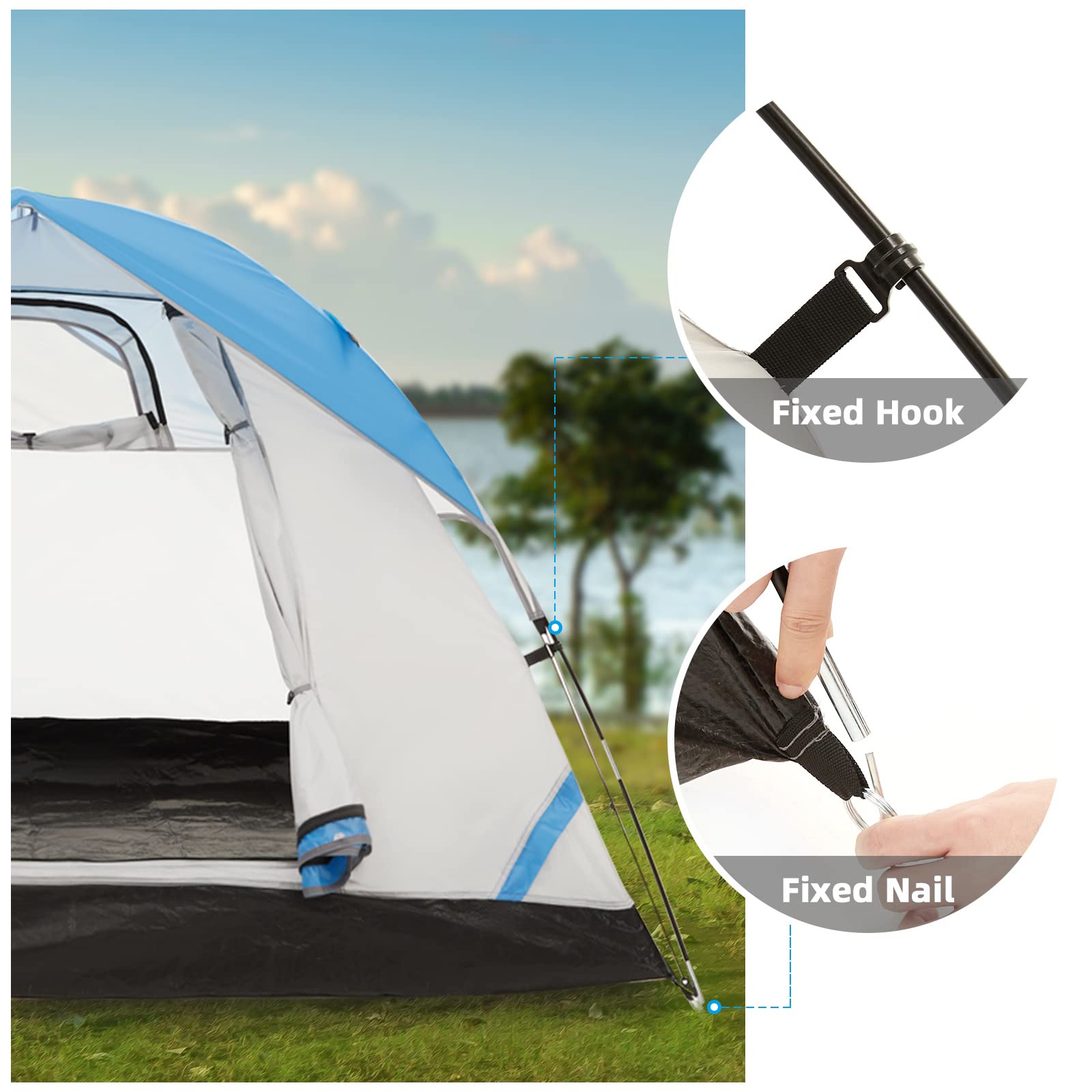 GEERTOP Portable 2 Person Tent for Camping Outdoor Dome Tent with Removable Rain Fly for Backpacking Hiking Camp Travel - Easy Setup