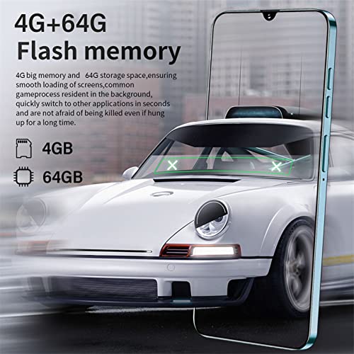 fannay 3G Mobile Phone, US Plug 100V to 240V 24MP Rear and 8MP Front Camera 6.3 Inch Ultra HD Screen Smartphone for Watching Video (Blue)