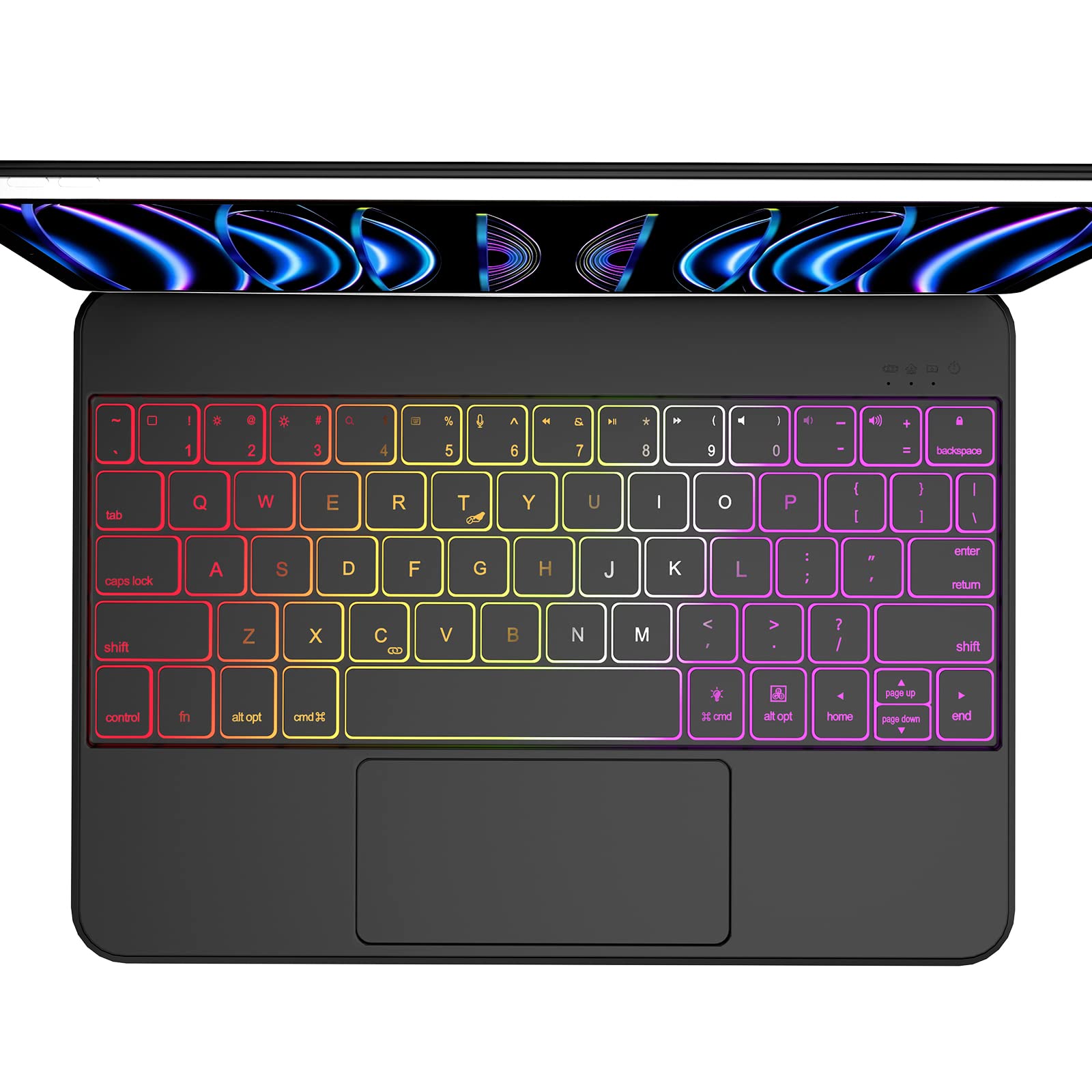 KVAGO Magic Keyboard for iPad Pro 11-inch (4th, 3rd, 2nd and 1st Generation) and iPad Air (5th and 4th Generation), Smart Trackpad, Wireless, 7 Colors Backlit, Magic Keyboard Case, Ultra-Thin, Black