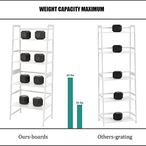 WTZ Bookshelf Book Shelf, Bookcase Storage Shelves Book case, Ladder Shelf for Bedroom, Living Room, Office MC-801(White)