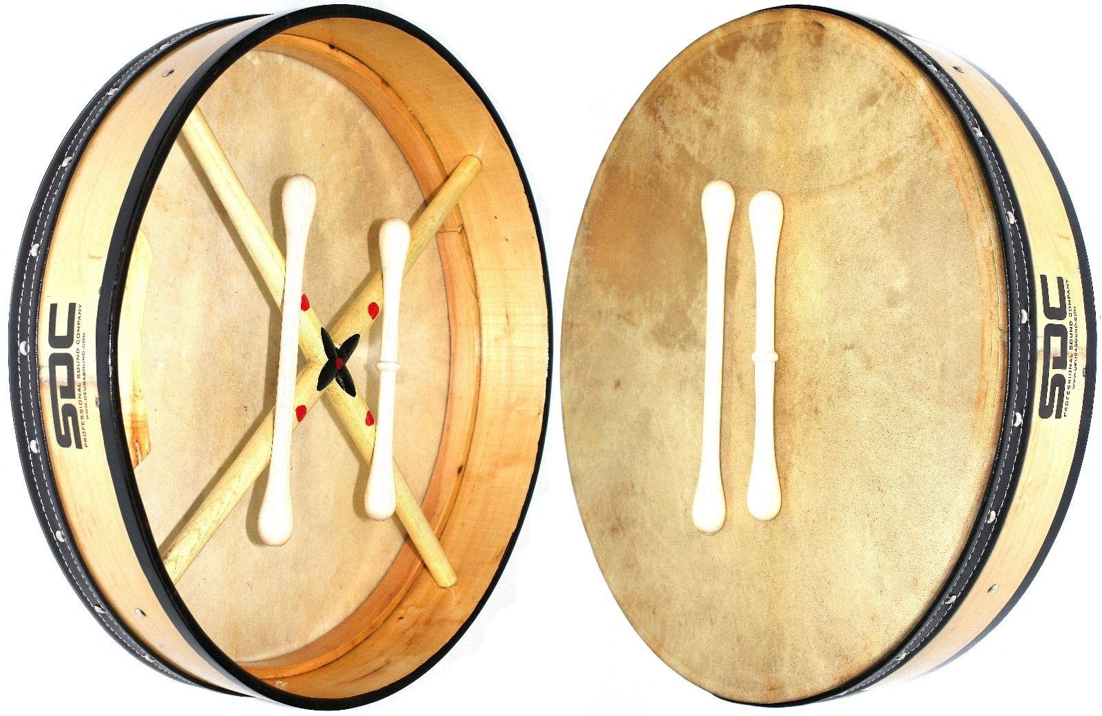 DEURA ALL NATURAL BODHRAN DRUM Irish Celtic 18 Inch Free CASE and 1 Tipper