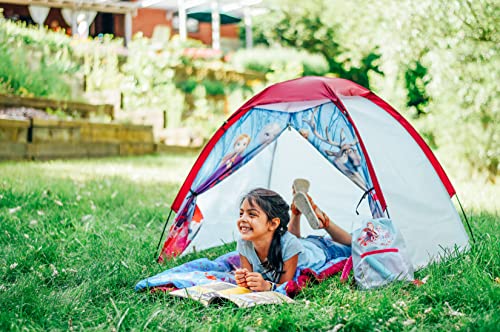 Exxel Outdoors Disney Frozen 2 Kids Camp Set - Tent, Backpack, Sleeping Bag and Flashlight - 4 Piece Indoor/Outdoor Frozen 2 Kids Set,Multi