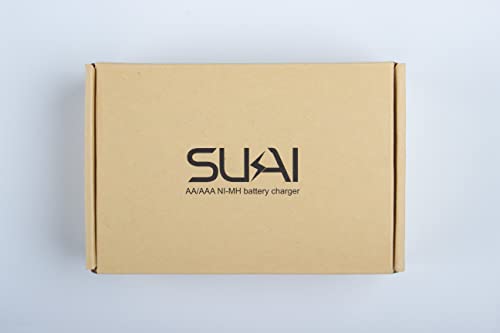 SUKAI Rechargeable AA Batteries with Charger, 8 Count 2800mAh High Capacity and Low-self Discharge 1.2V Ni-MH Double A Batteries, with Smart Battery Charger for AA AAA, USB or Type-C Fast Charging