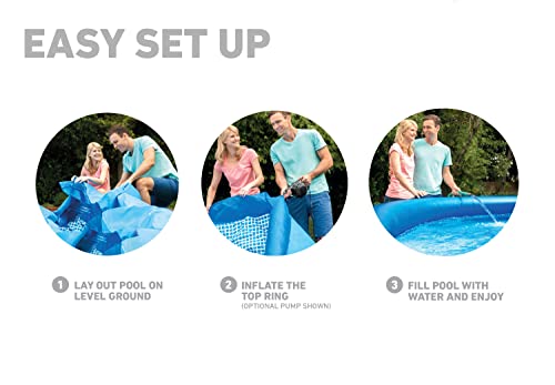 Intex 26175EH Easy Set 18 Feet by 48 Inch Round Inflatable Outdoor Backyard Above Ground Swimming Pool Set with Cover, Ladder, and Filter, Blue