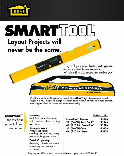 M-D Building Products 92325 4ft Digital Level - Smart & Precise Tool for Accurate Leveling with Slope Percentage
