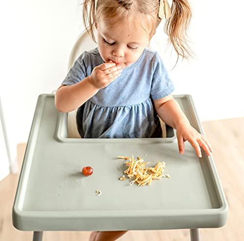You Little Cutie Full Cover Silicone Placemat for IKEA Antilop High Chair, BPA Free, Dishwasher Safe (Artichoke Green)