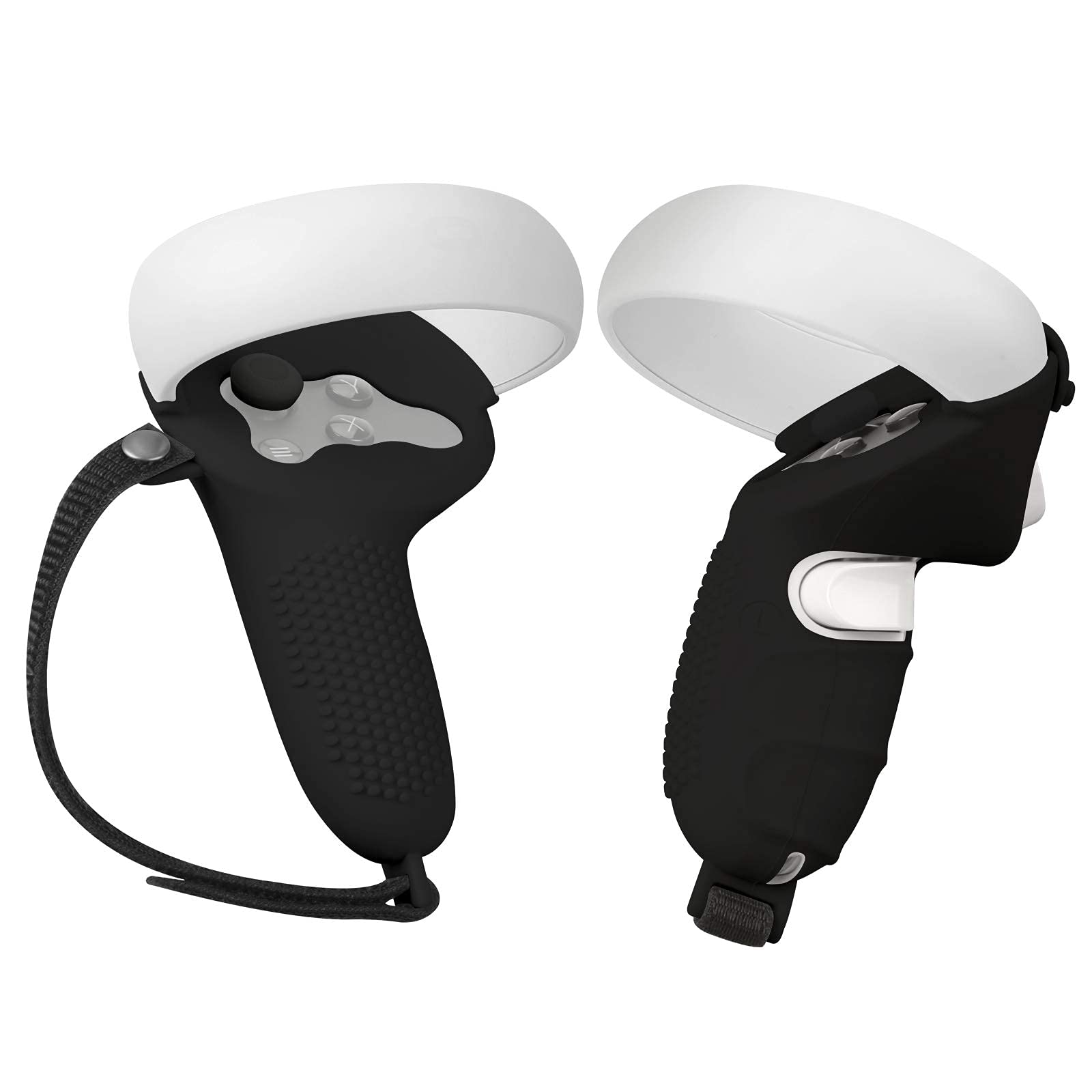 Eyglo Touch Controller Grip Cover Straps for Oculus Quest 2 Headset, Non-Slip Joystick Caps, Anti-Throw Protective Sleeve Oculus Quest 2 Accessories (Black)