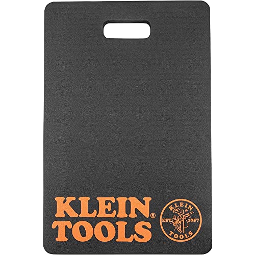 Klein Tools 60135 Kneeling Pads, Adult Mens Soft Thick Closed Cell Soft Foam Professional Tradesman Pro Pads with Handle, Black