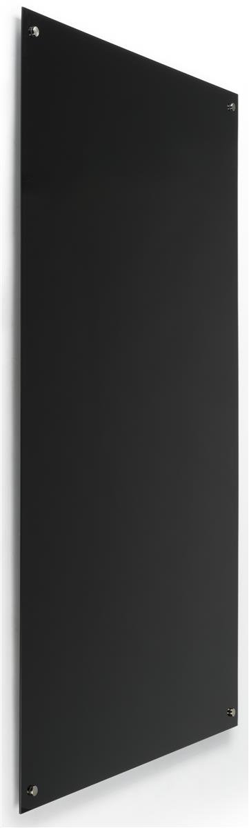 Displays2go, Glass Blackboard, Tempered Glass Construction, Magnet Receptive, Frameless Design – Black Finish (GB3660SBK)