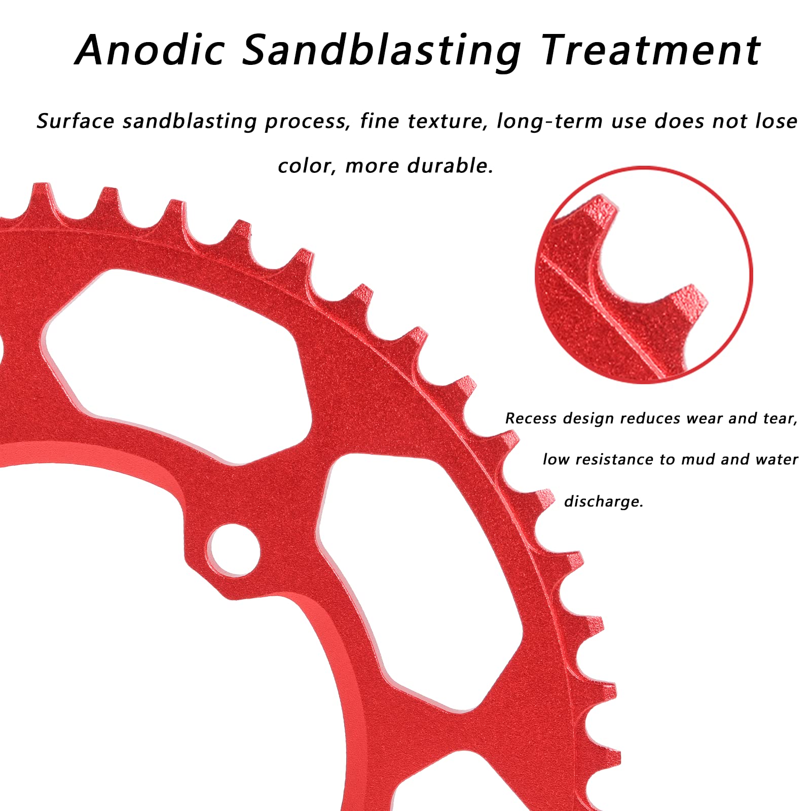 Gekufa Round Oval 104BCD 52T Narrow Wide Chainring, Single Chainring for 7/8/9/10/11/12 -Speed, for Mountain Bike