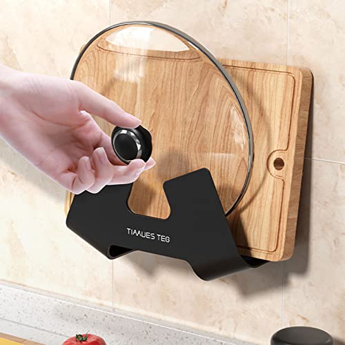 Wall Mounted Pot Lid Holder Pan Pot Pan Cover Stand Multifunction Cutting Board Holder Storage Organizer Punch Free