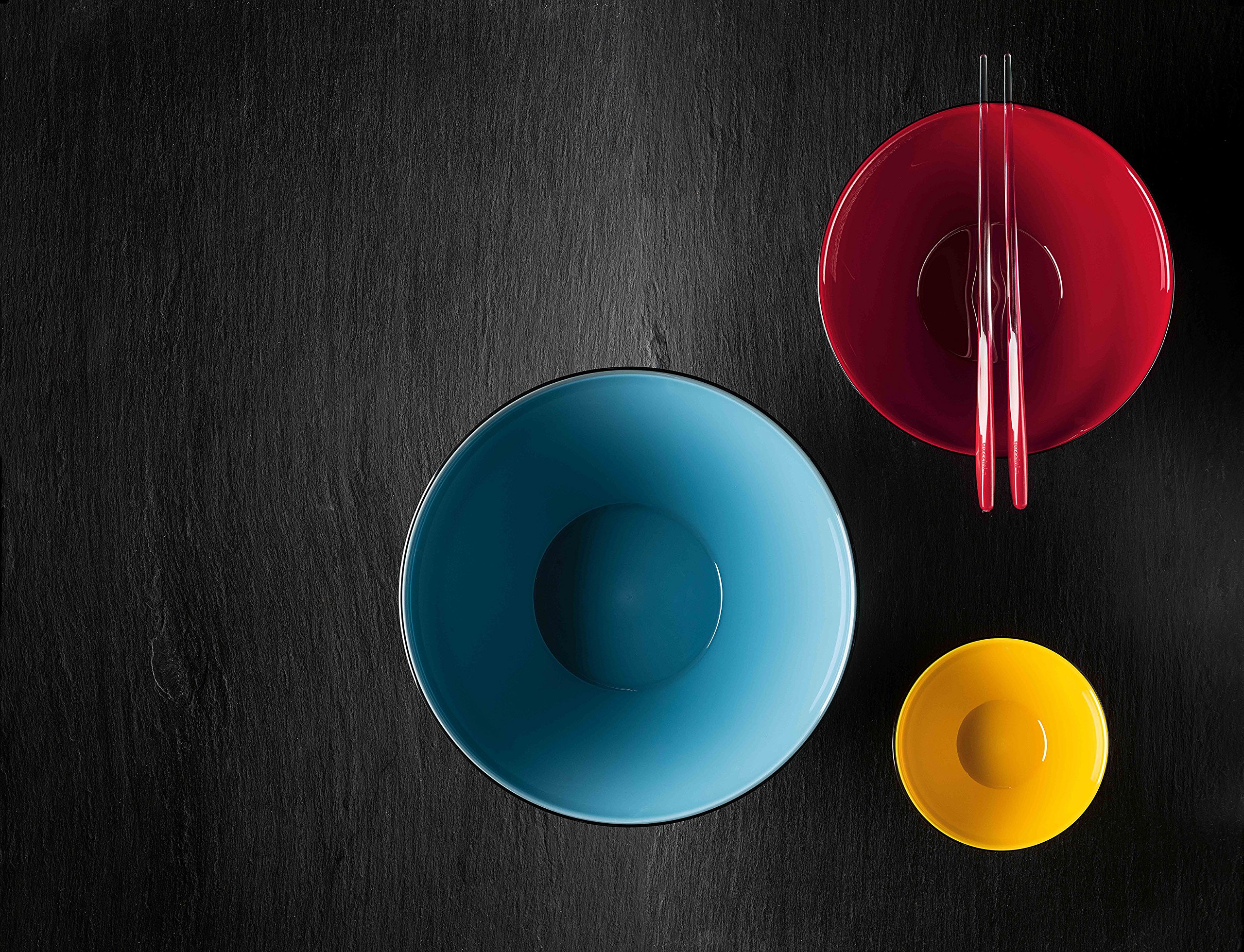Guzzini My Fusion Large Bowl, BPA-Free Shatter-Resistant Acrylic, 9-3/4 inch Diameter, Ideal for Serving Main Dishes, Salads and Snacks, Mocha, Kiwi