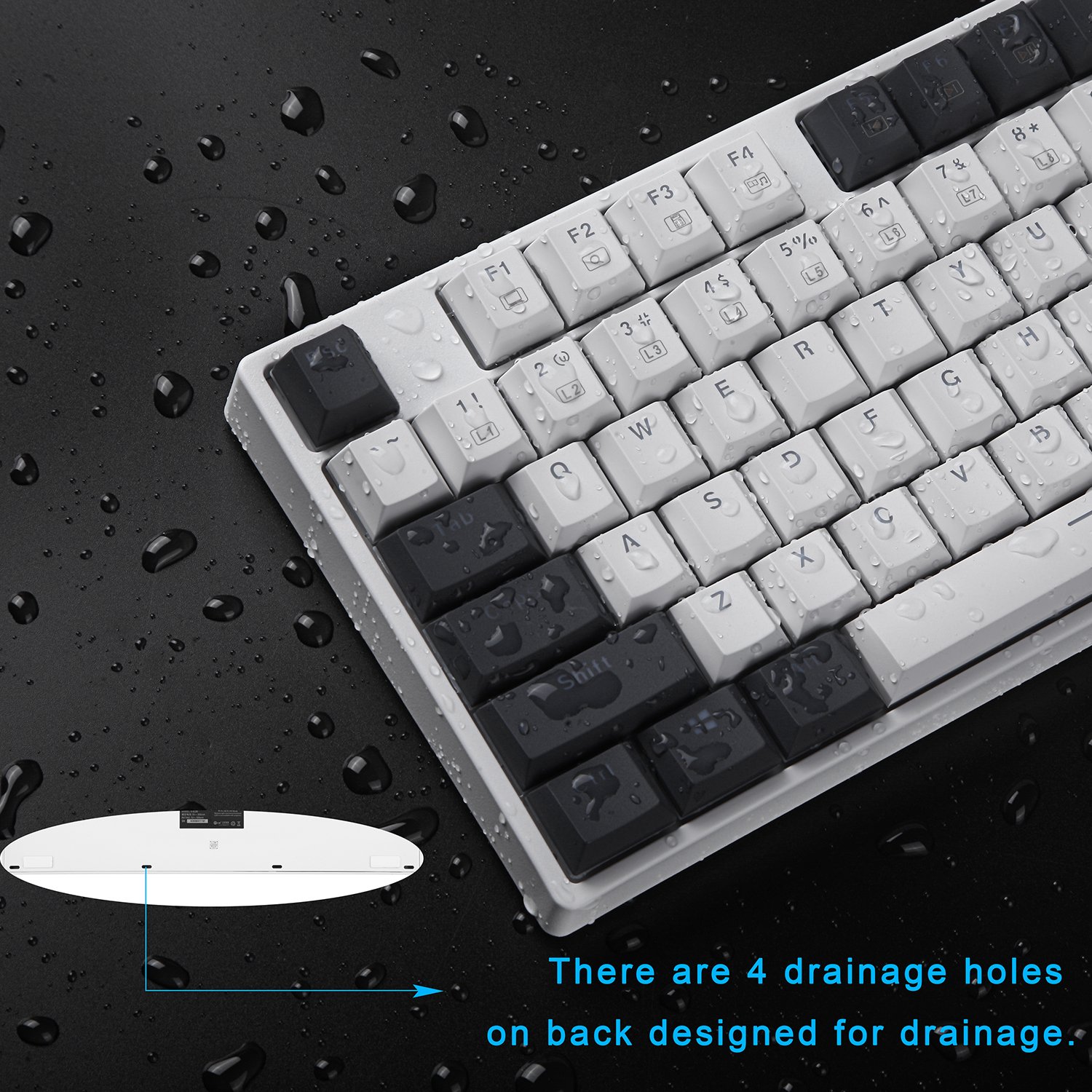 E-Yooso Mechanical Gaming Keyboard, PBT Special Edition, Multi-color LED Backlit USB Wired with Outemu Blue Switches
