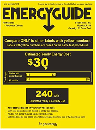 Summit Appliance ALR15B ADA Compliant 15" Wide All-refrigerator for Built-in or Freestanding Use with Digital Controls, LED Light, Right Door Swing, Lock and Black Exterior Finish