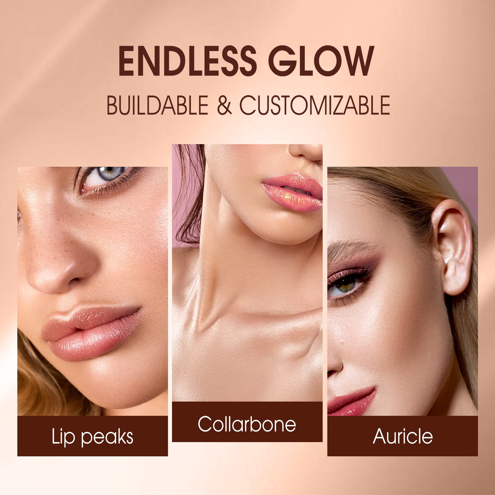LANGMANNI 1PC Holographic Liquid Body Highlighter, 6 Colors Liquid Illuminator Waterproof Moisturizing Face & Body Highlighter Makeup Smooth Shimmer Makeup 1.35 fl.oz (#4 Bronze)
