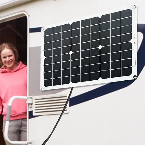 DISPRA Solar Inverter, 12V Monocrystalline Solar Panel Kit, 30A Charge Controller Solar, Flexible Solar Panel System kit, Bendable Solar Panel kit for Home RV Caravan Boat