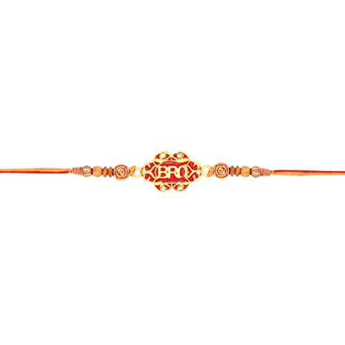 Rakhi for Raksha Bandhan Fancy Metal Bro Design Rakhi Gift for Brothers Handmade Rakhi (D10)