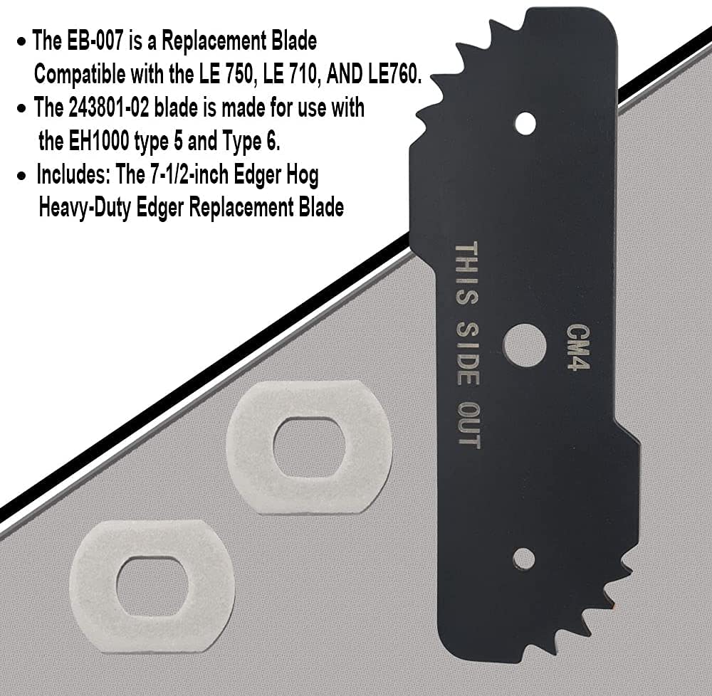 Haiouus 7-1/2" EB-007 Edge Hog Heavy-Duty Edger Replacement Blades, Compatible with Black & Decker, Fits Model LE750, LE710, LE760, for Black-Decker Edger Blade (2)
