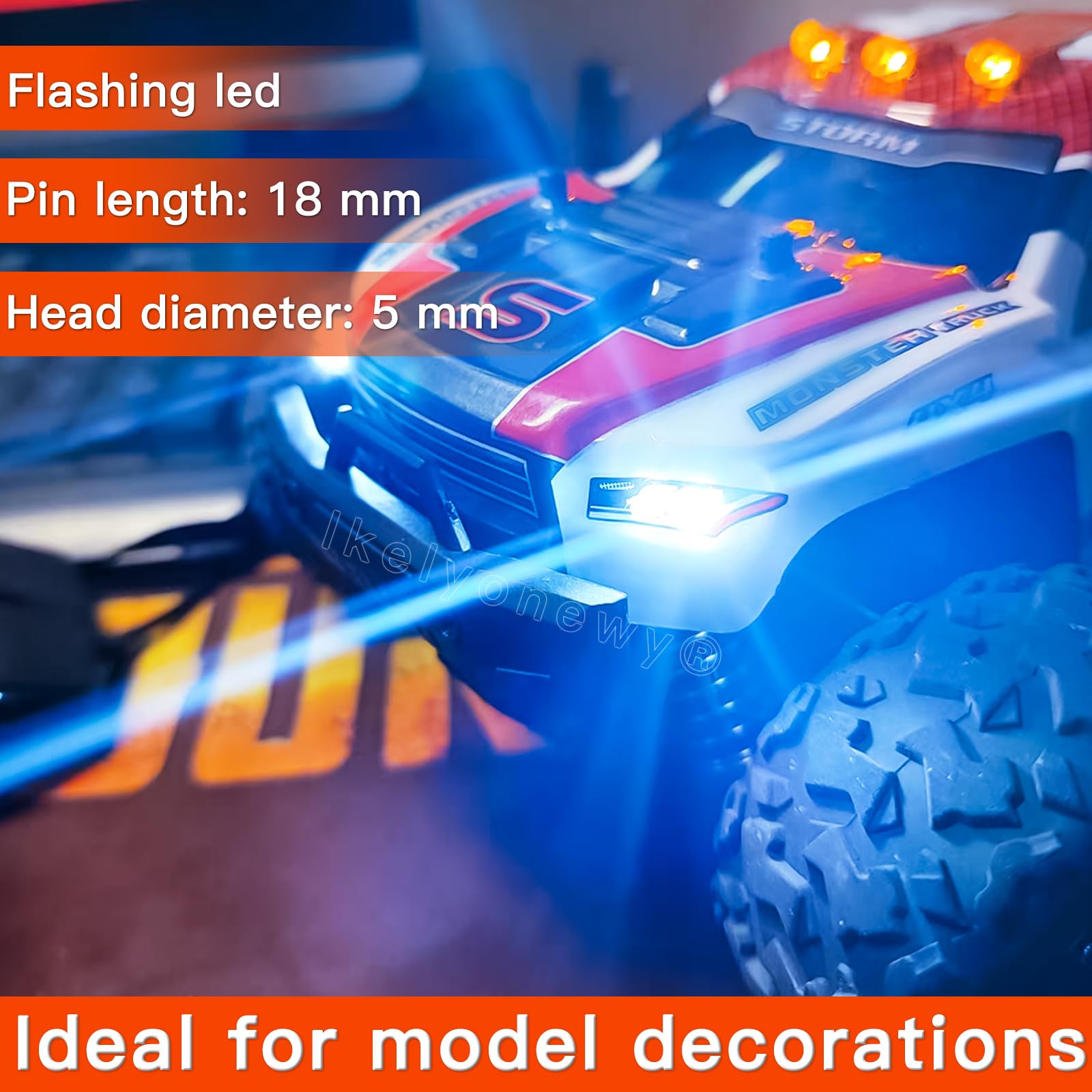 lkelyonewy 5mm Flickering led Lights for Models Mini LED Lamps Flicker Micro Lights Emitting Diode Assortment Kit Red, Yellow, Green, Blue, White(40 of Each Colour 200 Pieces in Total)