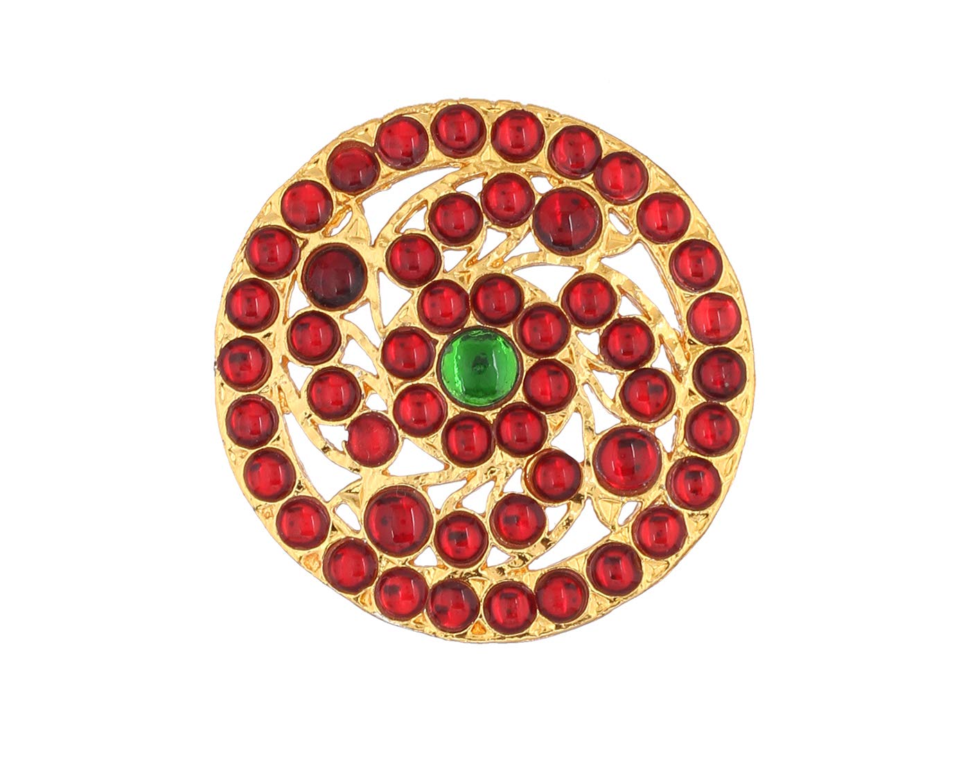 FashionAtelier Kempu jada Billa Heart Shape with Pearls