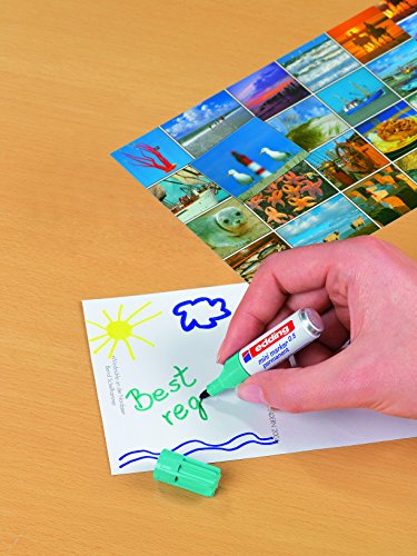 edding 0.5 mini permanent marker - black, blue, turquoise, red - 4 pens - fine round nib 1 mm - waterproof, quick-drying - smudge-proof - mini marker for cardboard, plastic, wood, metal