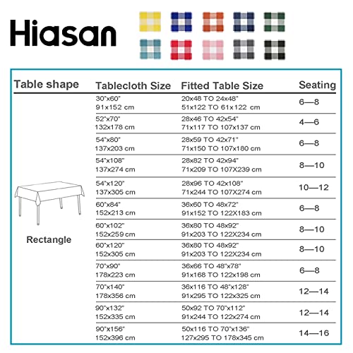 Hiasan Buffalo Plaid Tablecloth Waterproof, 2 Pack, 60 x 84 inch - Black and White Checkered Table Cloths Rectangle for Outdoor Picnic/Party/Dining