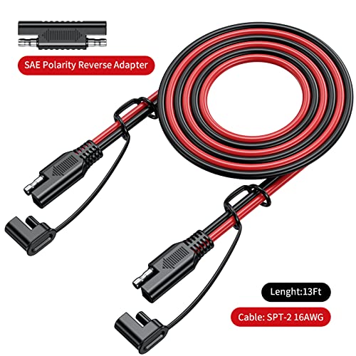 Kewig SAE Extension Cable 16AWG SAE to SAE Extension Cable Quick Disconnect Wire Harness SAE Connector for Solar Panel Battery Motorcycle Cars Tractor (13FT)