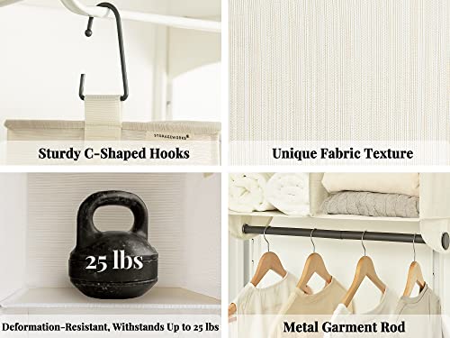 StorageWorks 4 Section Hanging Closet Organizer with Garment Rod, Storage Box with Lid