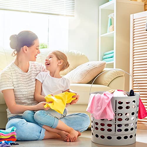 Laundry Basket Collapsible Baby toys Organizer, Foldable Storage Bin, Compact Toy Bins, Baskets for Dirty Clothes, Space Saver for Small Rooms, (1 count) Grey